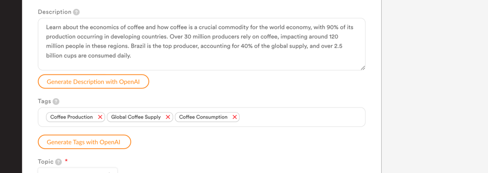 Use OpenAI to Generate Supporting Content
