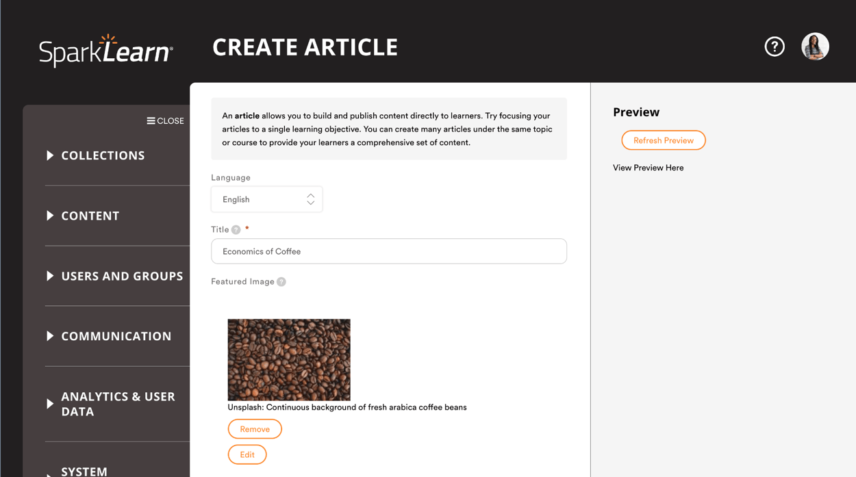 Create a New Article