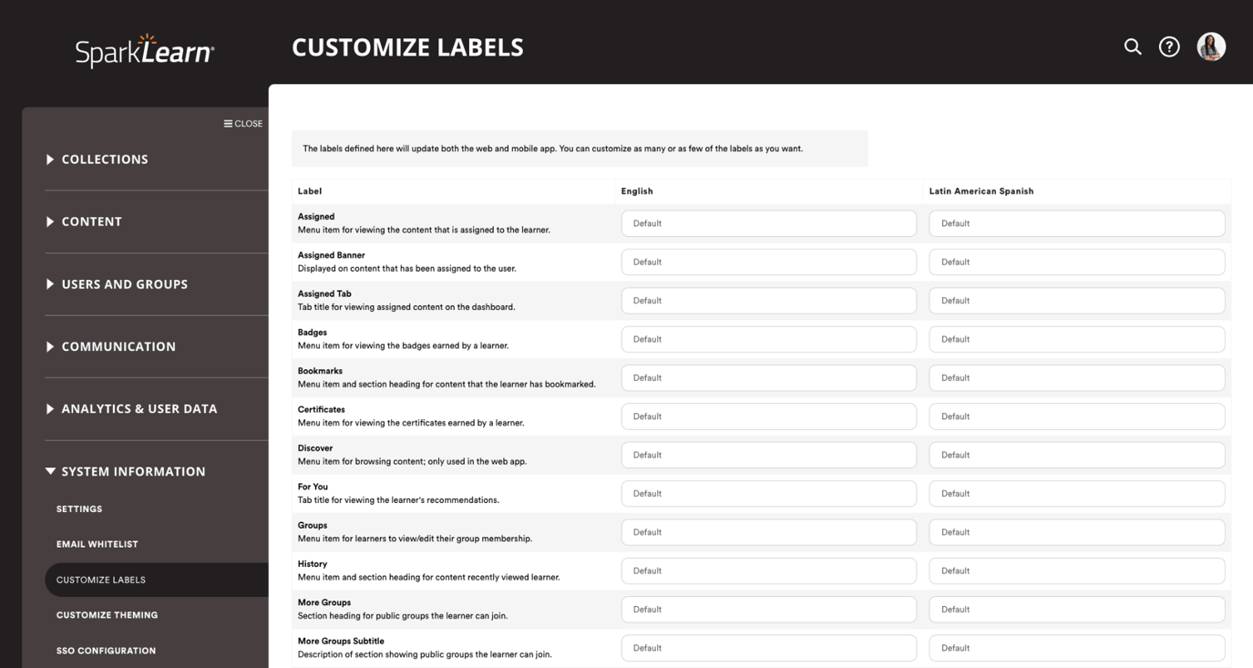 Add Custom Labels in SparkLearn
