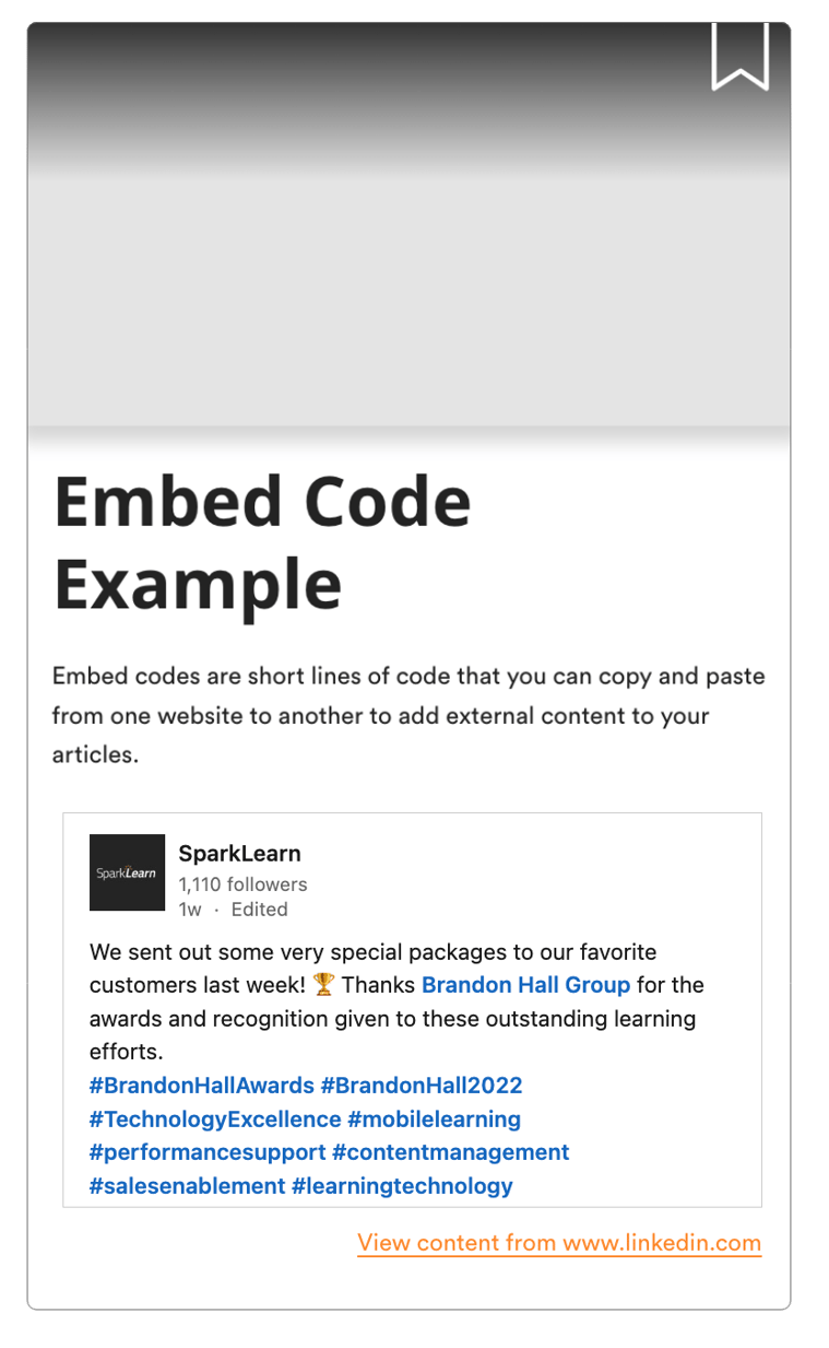 Use Embed Codes to Add External Content to Articles