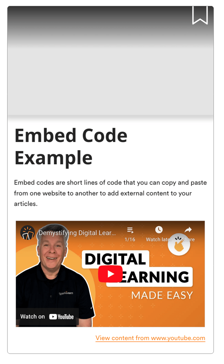 Use Embed Codes to Add External Content to Articles