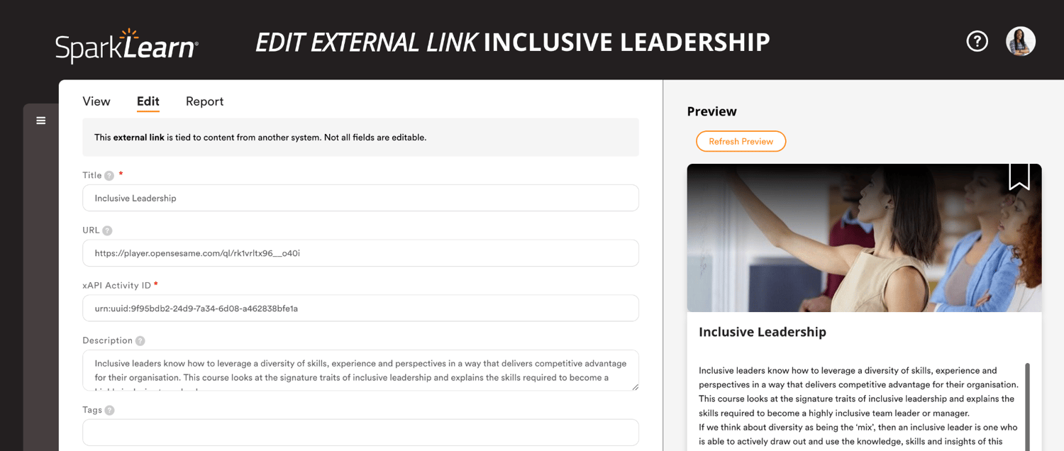 Add OpenSesame Content to SparkLearn
