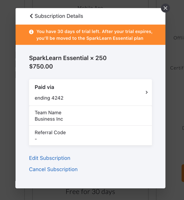 Cancel Your SparkLearn Subscription
