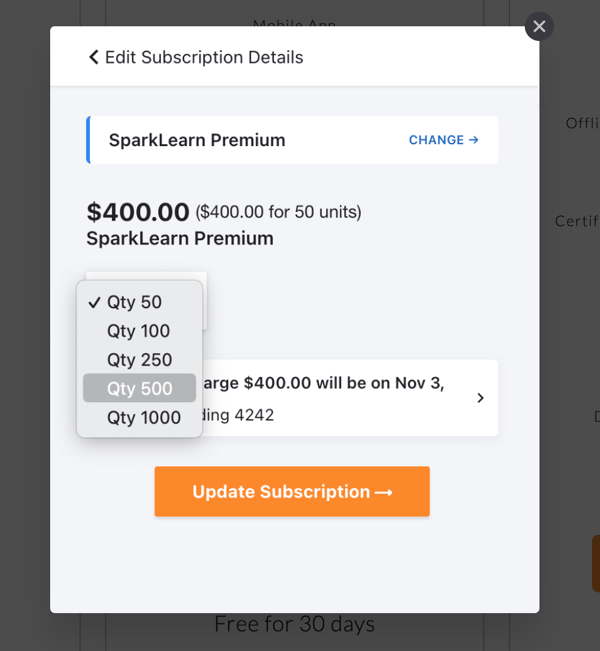 Upgrade Your SparkLearn Subscription