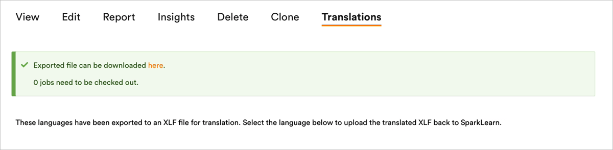 Create a Translation with an XLF File