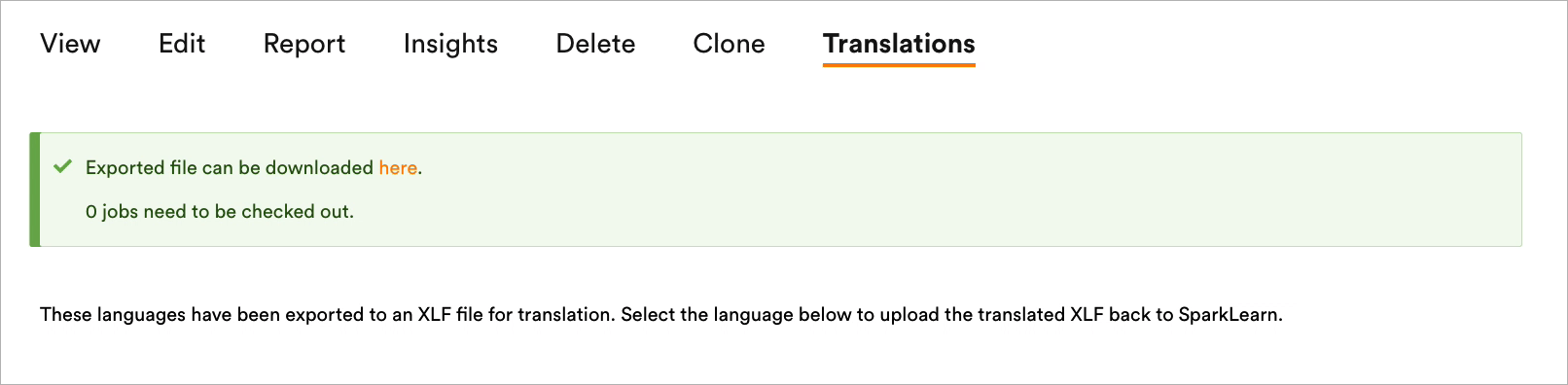 Create a Translation with an XLF File