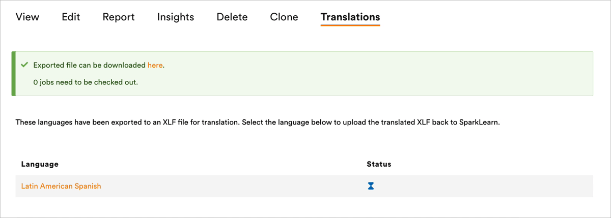 Create a Translation with an XLF File