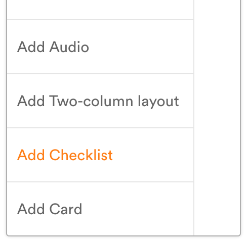 Add Checklists to Articles